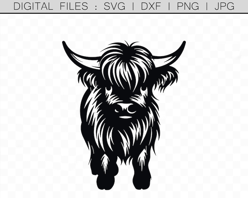 Highland Cow SVG Clipart Vector DXF File for Laser Plasma - Etsy Australia