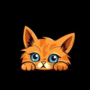 Ginger Cat SVG Cartoon Clipart, Cute Kitten Vector Illustration, Cricut ...