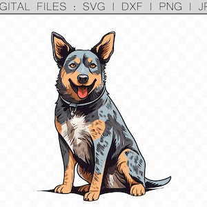 Blue Healer Dog Clipart, Svg, Png, Dxf, Sublimation Mug Design, Blue ...