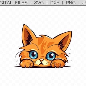 Ginger Cat SVG Cartoon Clipart, Cute Kitten Vector Illustration, Cricut ...