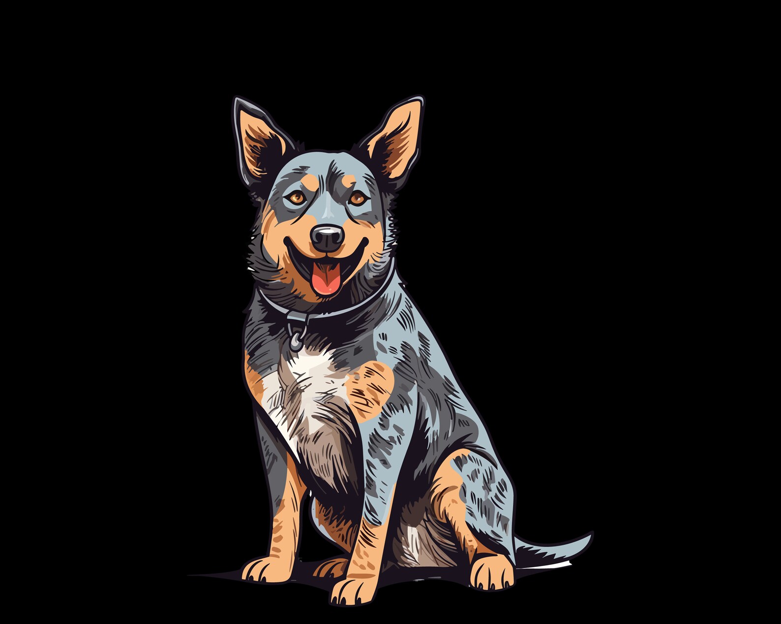 Blue Healer Dog Clipart, Svg, Png, Dxf, Sublimation Mug Design, Blue ...
