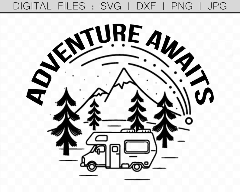 Adventure Awaits Svg Motorhome Svg Happy Camper Travel Svg - Etsy