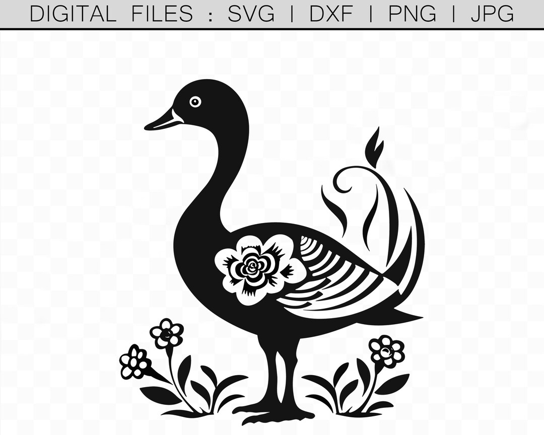Boho Goose SVG Clipart Vector, Laser DXF, Plasma, Sublimation PNG ...