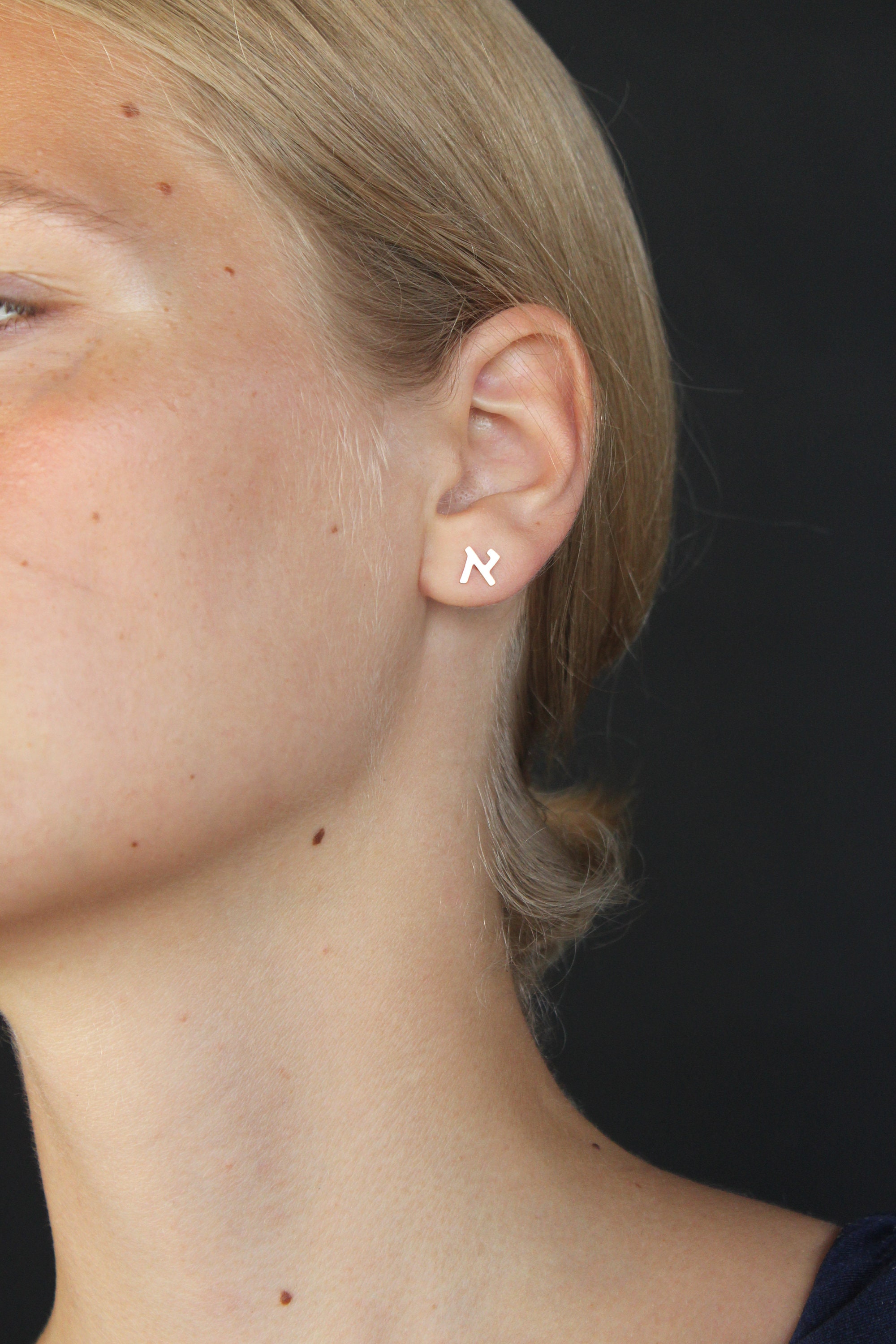 Alef Beit Hebrew Alphabet Letter Earrings Gold Letter - Etsy