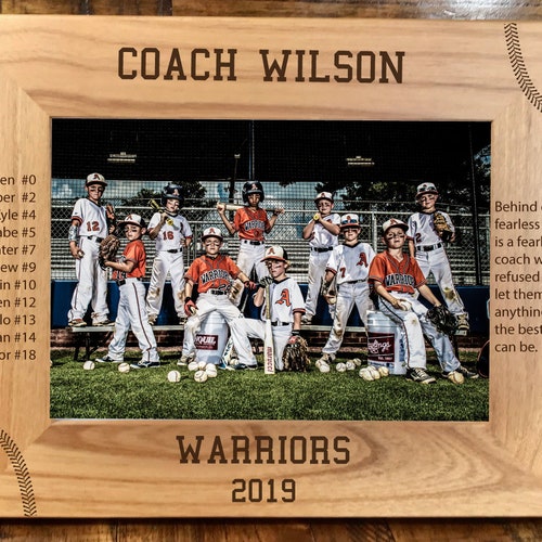 Baseball Coach Picture Frame Engraved Coach Gift Baseball - Etsy