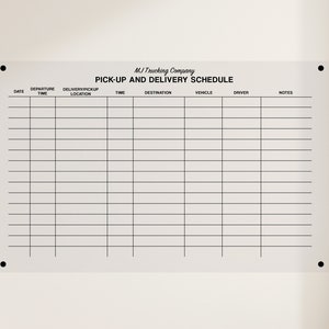 Delivery Schedule Board, Delivery Organizer Clear Acrylic Custom ...