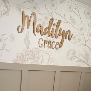 Baby Girl Wooden Name Sign Nursery Decor Custom First and Middle Name ...