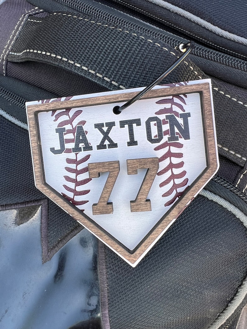 Custom Baseball Bag Tag: 3D Home Plate, UV Printed Birch Plywood - Etsy