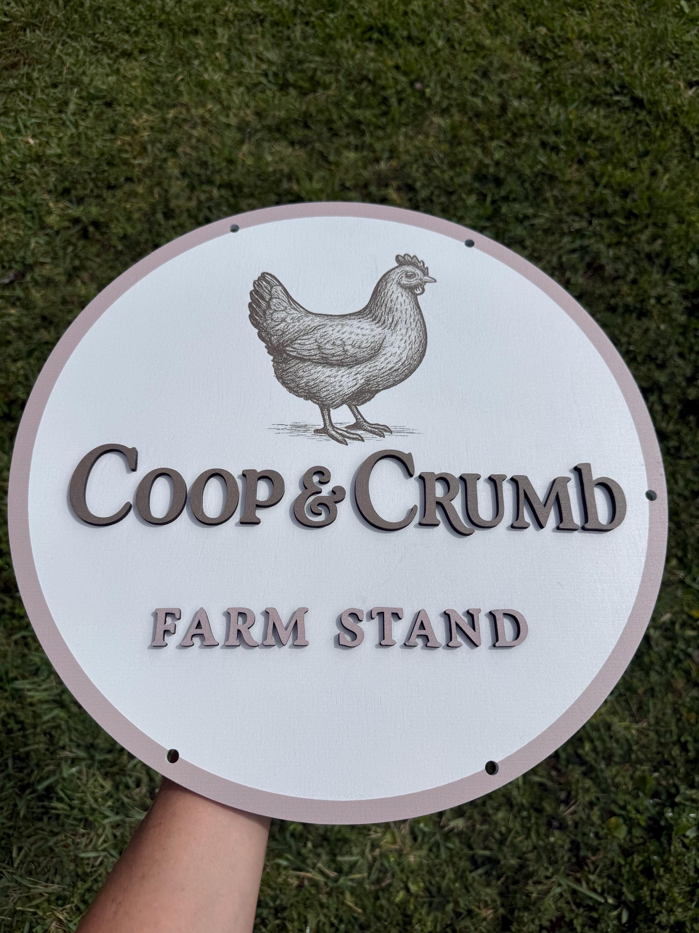 Custom Market Logo Sign | 12" or 16" Birch Wood | Optional Bracket ...