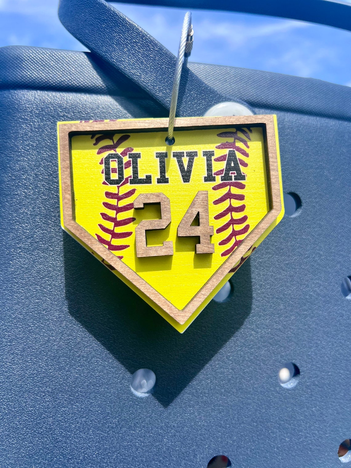 Custom Baseball Bag Tag: 3D Home Plate, UV Printed Birch Plywood - Etsy