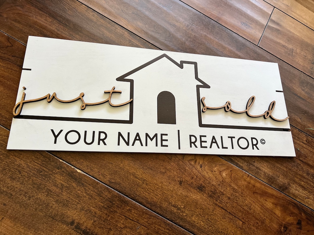 Real Estate Closing Sign: Birch Wood, UV Printed Realty Agent Gift - Etsy