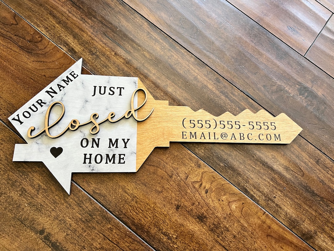 Real Estate Closing Key Sign, Personalized Closing Key Sign, Sold Wood ...