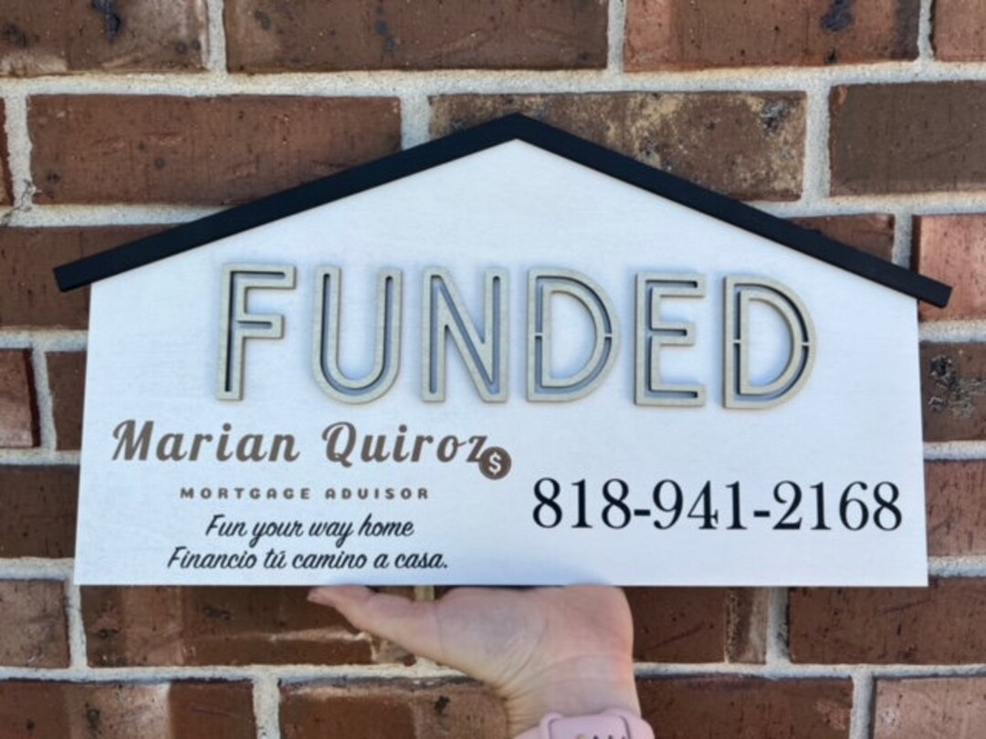 Funded Real Estate Closing Sign: Realtor Marketing, Birch Wood - Etsy