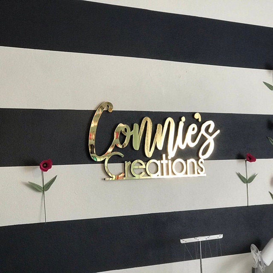 Custom ACRYLIC Business Name Sign Gold Acrylic Nursery Sign - Etsy
