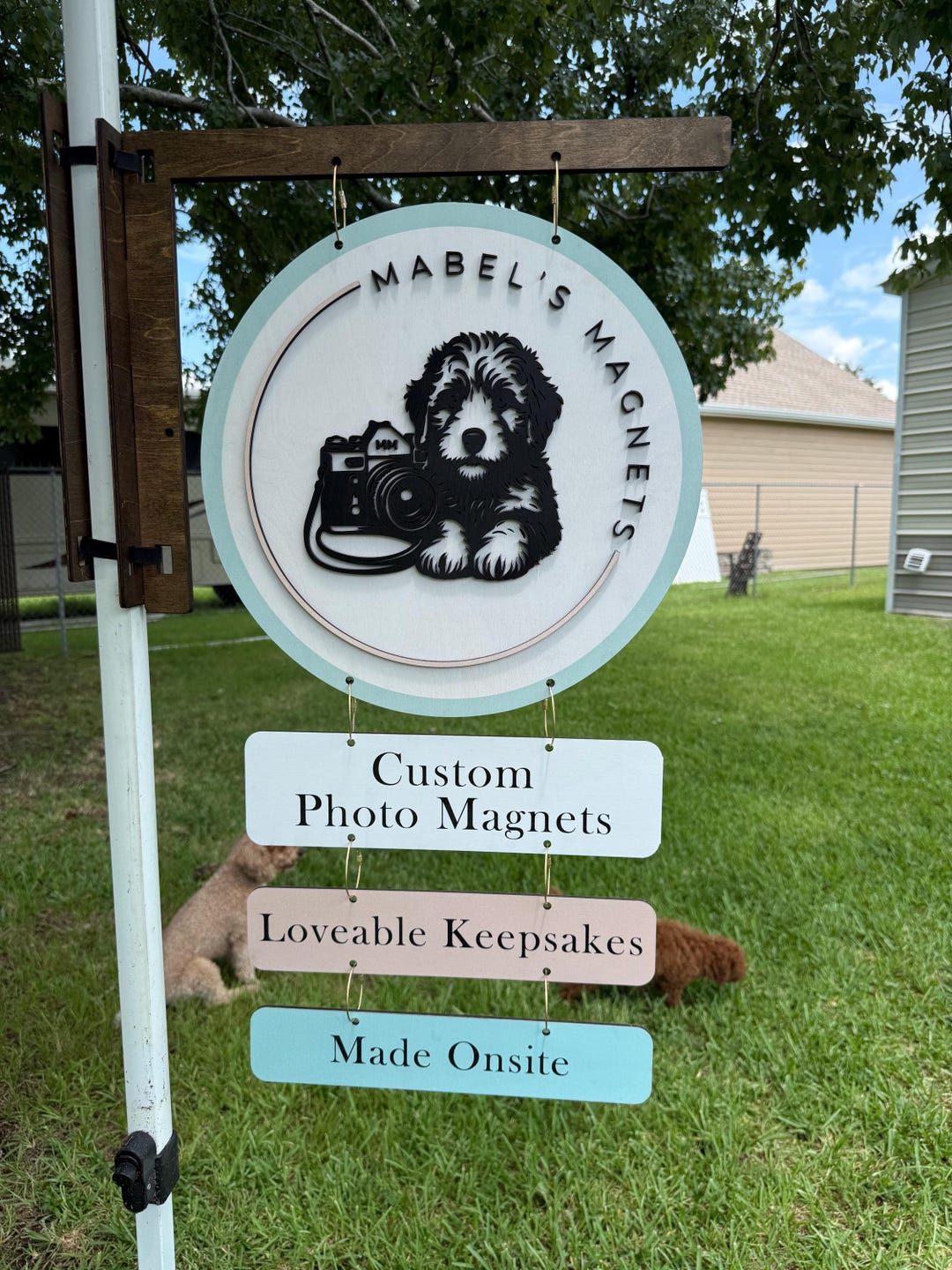Custom Market Logo Sign | 12" or 16" Birch Wood | Optional Bracket ...