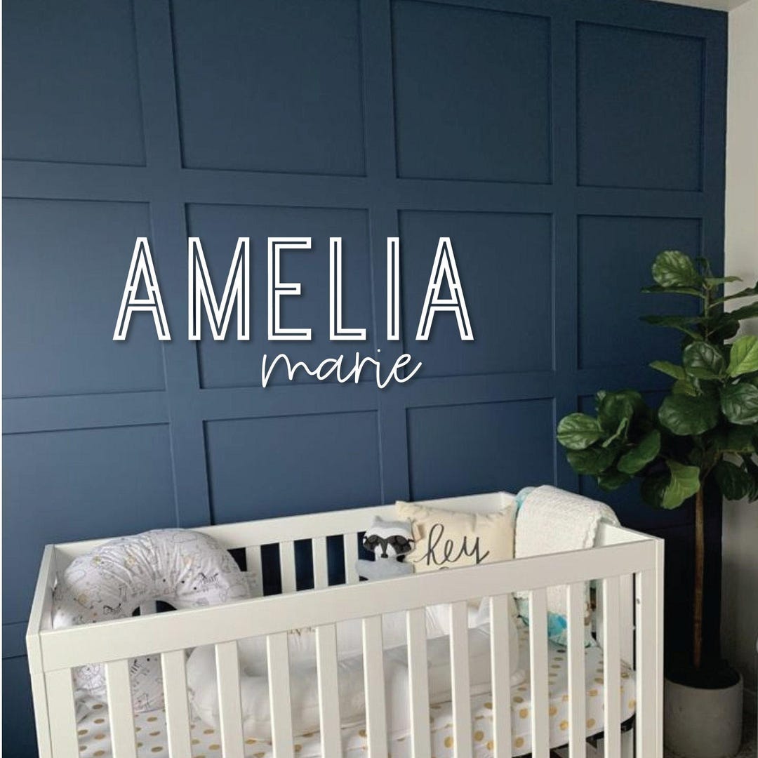 Nursery Name Sign, Baby Girl Name Sign, Modern Name Sign, Wood Name ...