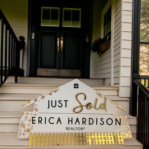 Acrylic Real Estate House Closing Sign With Fence, Just Closed Real ...