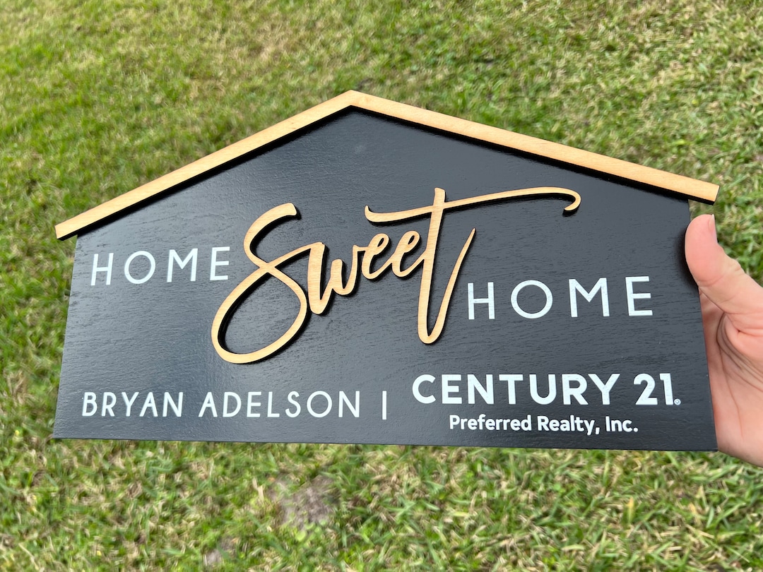 Real Estate Closing Sign: Home Sweet Home Birch Wood Gift - Etsy