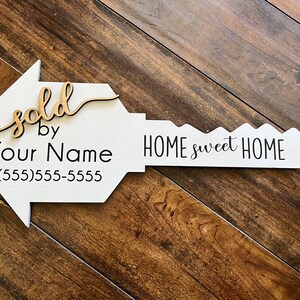Real Estate Closing Key Sign, Personalized Closing Key Sign, Sold Wood ...