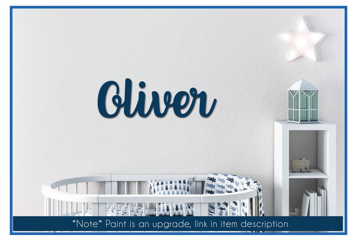 Wooden Name Sign Oliver Font Kids Name Sign Baby Name Cut | Etsy
