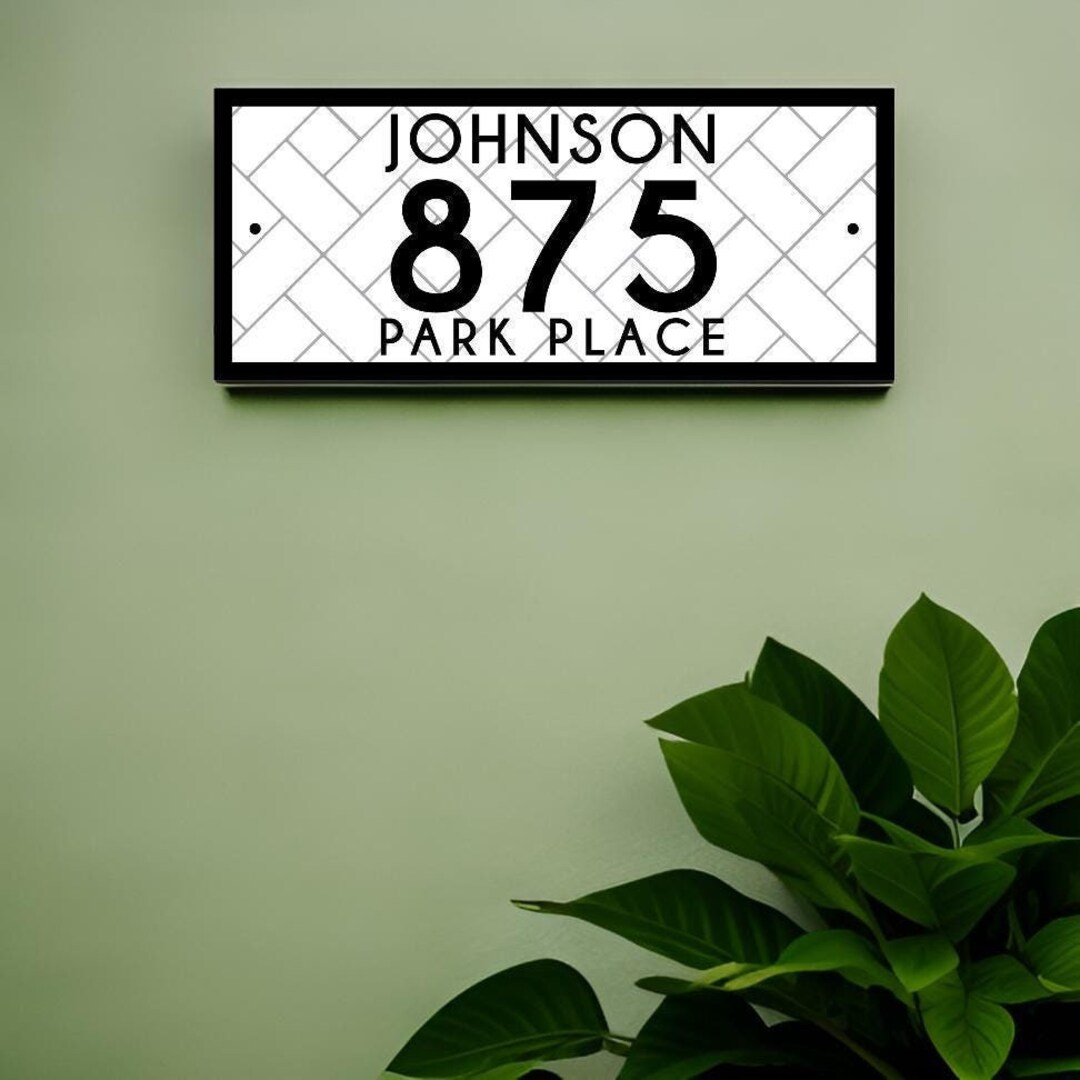 Outdoor Wood Custom Address Sign, Geometric Home Address Sign, Wood ...