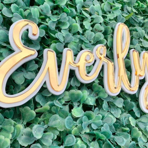 Gold and White Custom Sign - Etsy