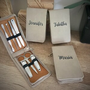 SALE Personalized Manicure Set, Engraved Manicure Set, Engraved Leather ...