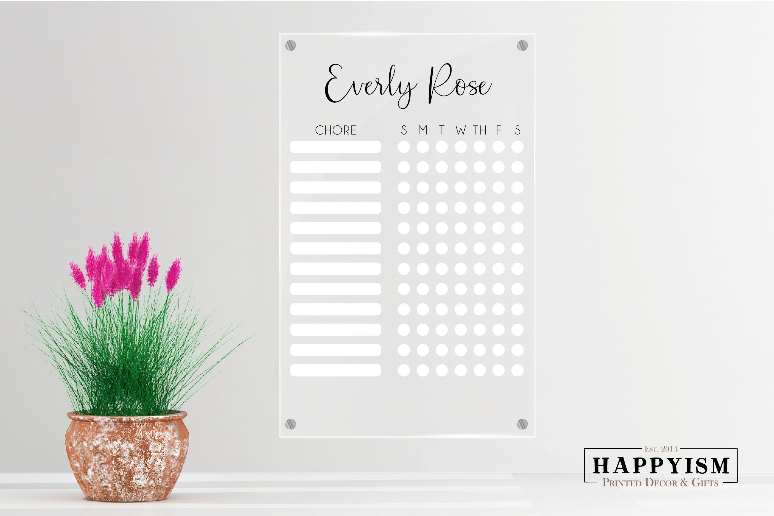 Custom Kids Chore Chart Dry Erase Chore Chart Wall Chore - Etsy