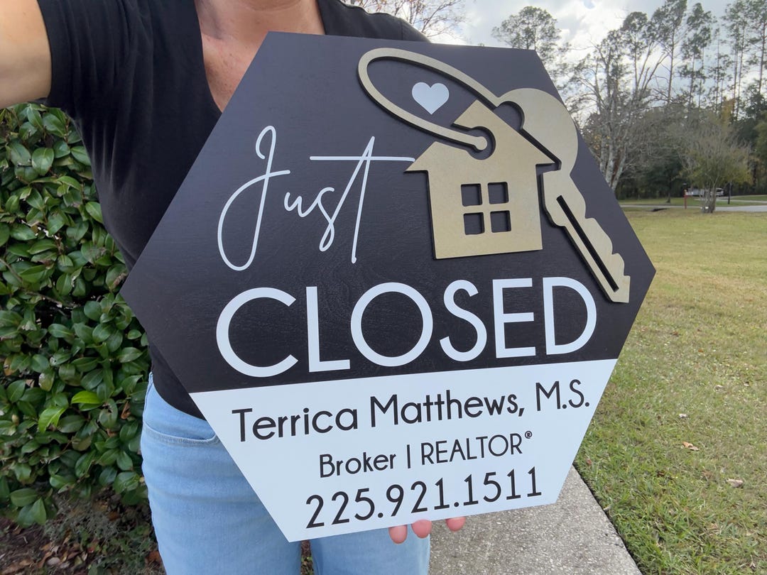 Personalized Birch Wood Just Closed Real Estate Agent Sign - Etsy