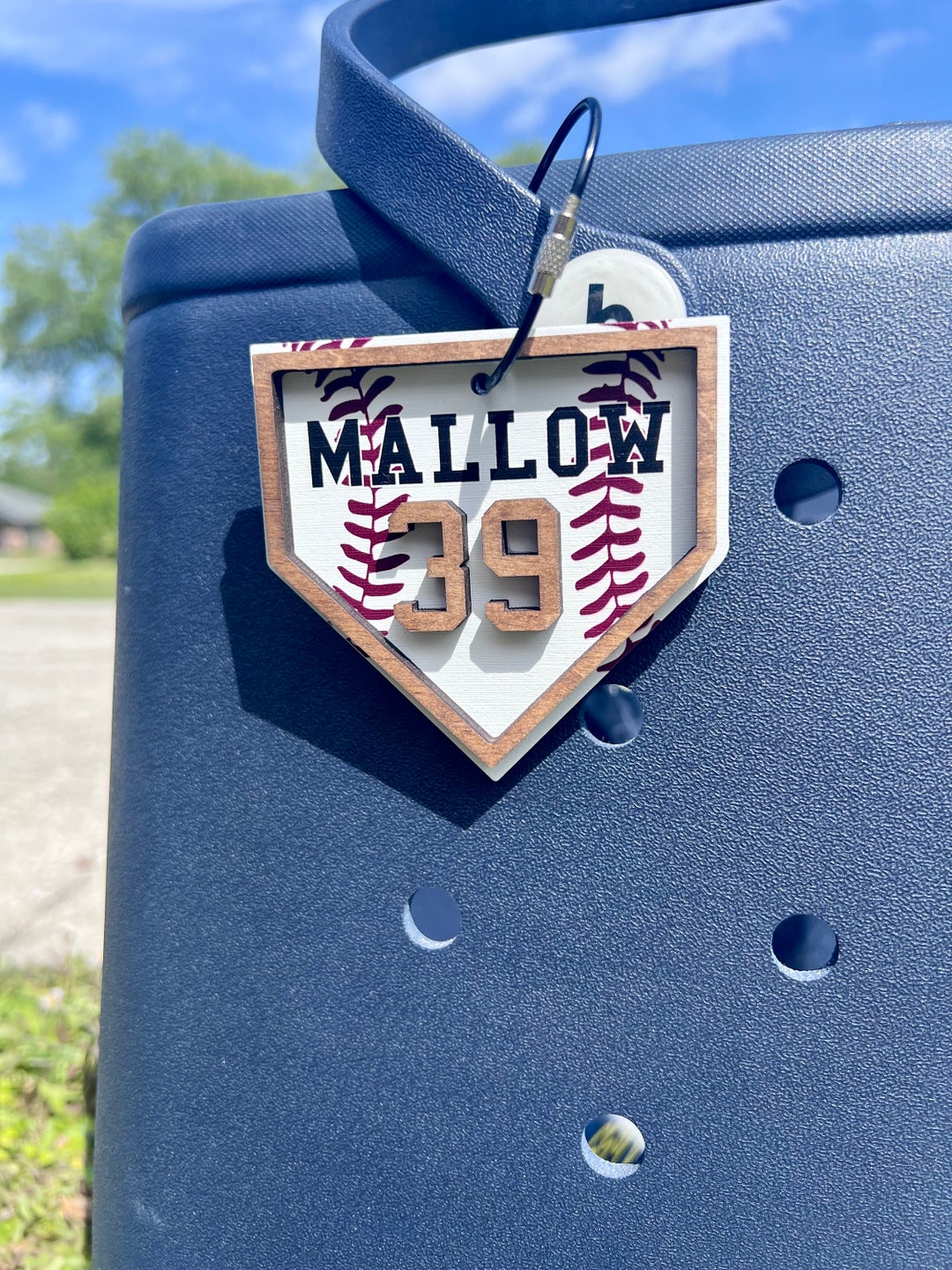 Custom Baseball Bag Tag, Home Plate Baseball Name Tag for Baseball Bag ...