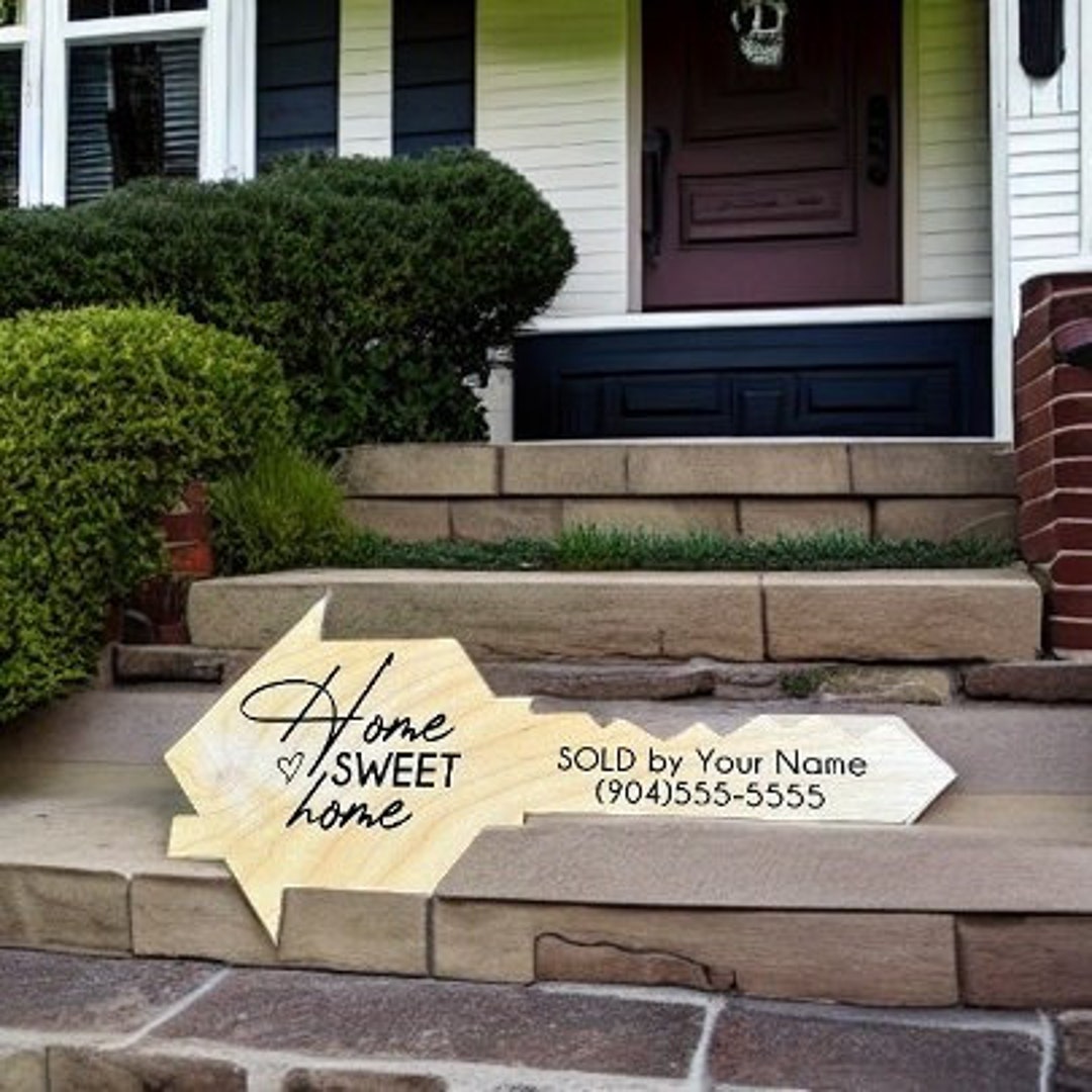Real Estate Closing Key Sign, Personalized Closing Key Sign, Sold Wood ...