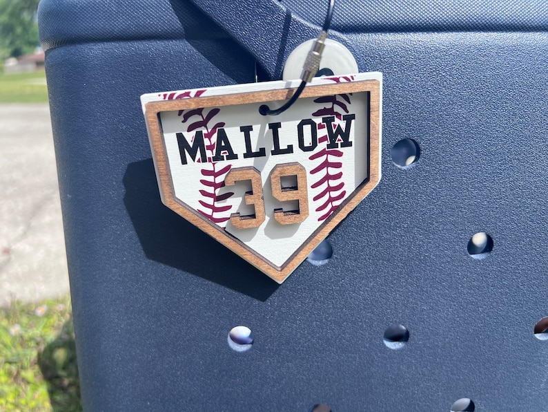 Custom Baseball Bag Tag: 3D Home Plate, UV Printed Birch Plywood - Etsy