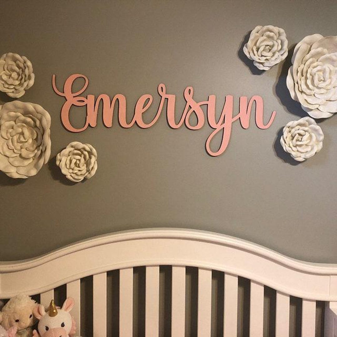 Wooden Nursery Name Cutout for Baby and Kids - Personalized Wooden Name ...