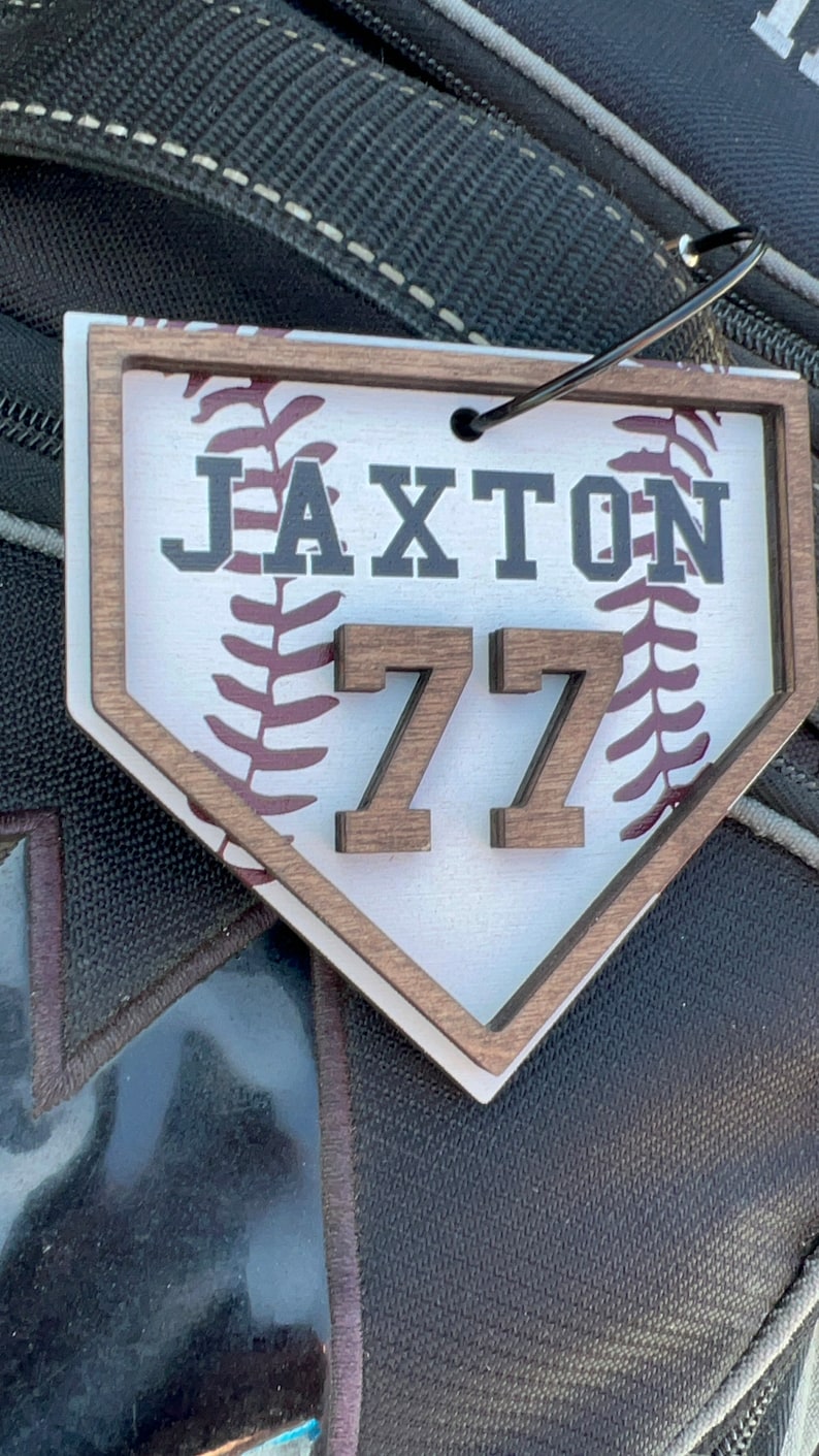 Custom Baseball Bag Tag: 3D Home Plate, UV Printed Birch Plywood - Etsy