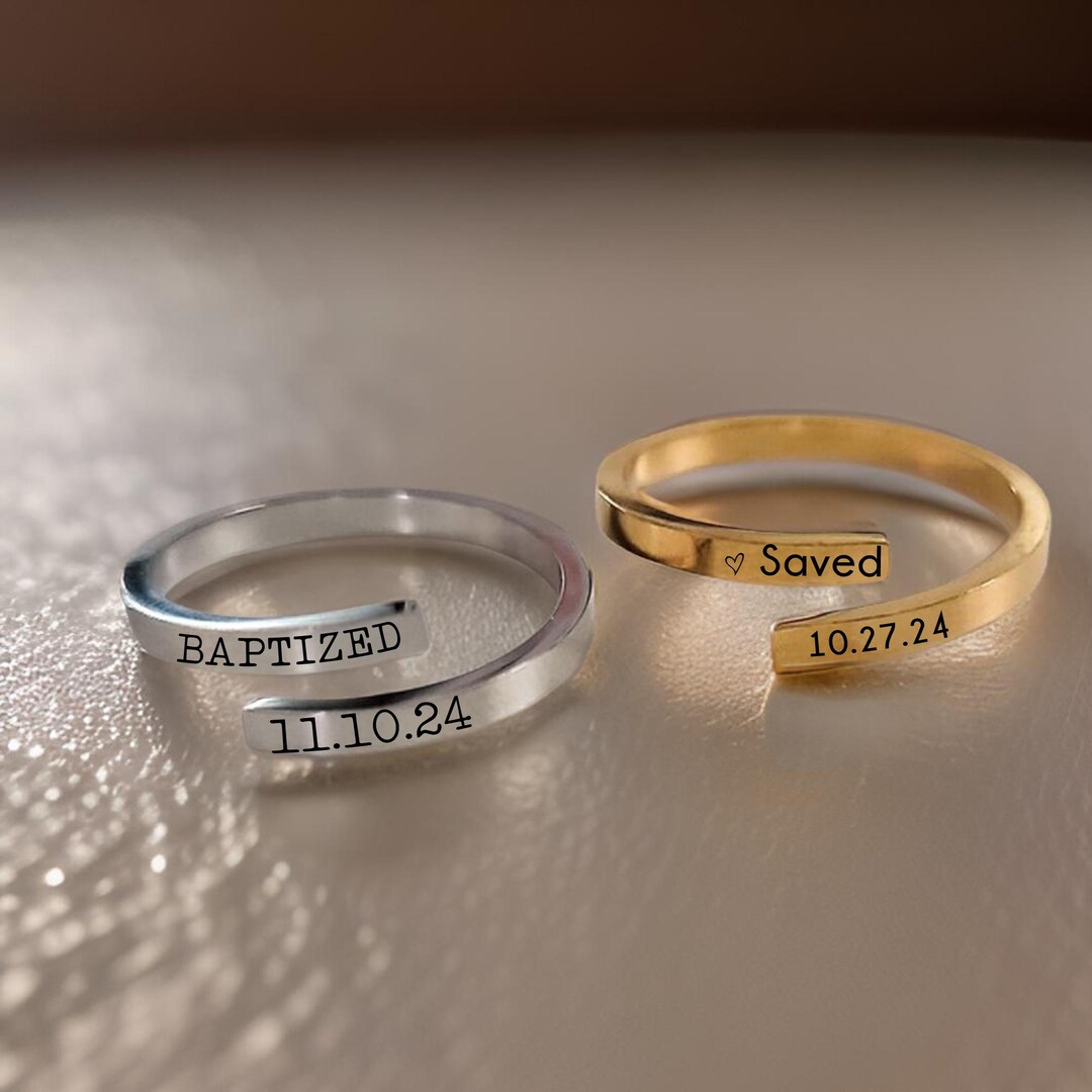 Engraved Baptism Ring, Christian Ring, Saved Ring, Baptism Gift ...