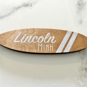 Wooden Surfboard Name Sign, Personalized Surfboard, Printed Name Sign ...