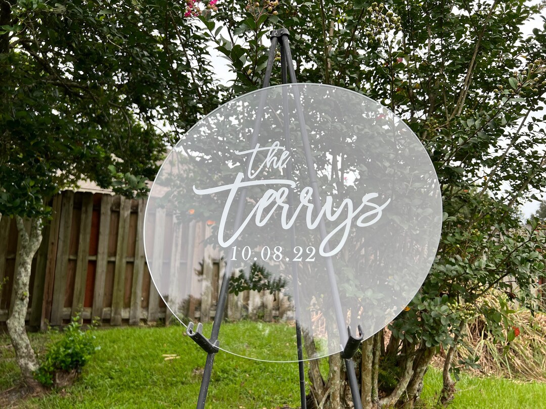 Clear Acrylic Circle Wedding Sign, Alternative Wedding Guestbook, Round ...