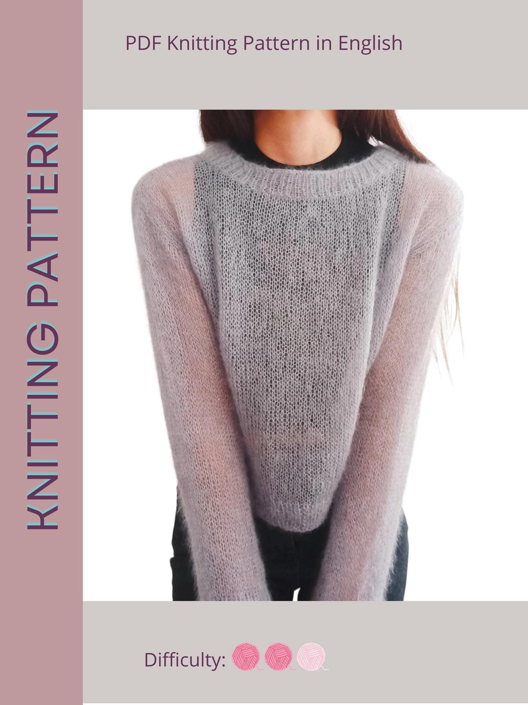 PDF Knitting Pattern Transparent Sweater, Weightless Mohair Sweater ...