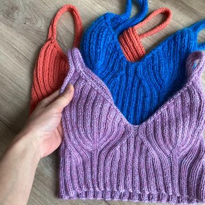 PDF Knitting Pattern Bralette Top, Knitted Bralette Top, Knitted Crop ...
