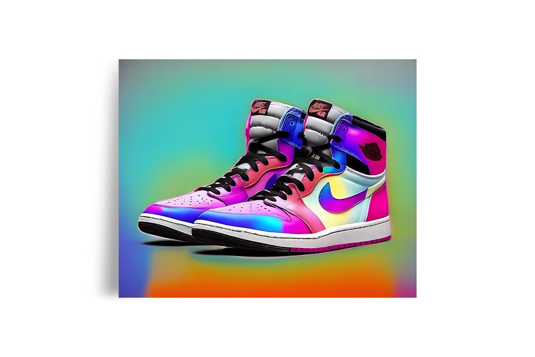 Air Jordan 1 Rainbow Poster -- Giclée Archival Fine Art Print, 11x14 ...