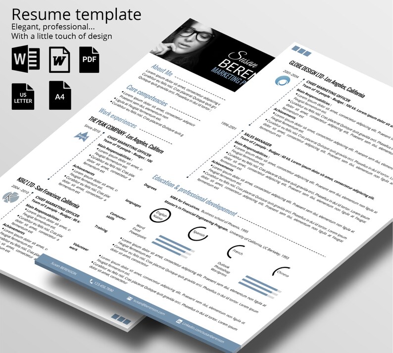 Professional and Design Resume - 2 Pages (word). With an Impactful ...