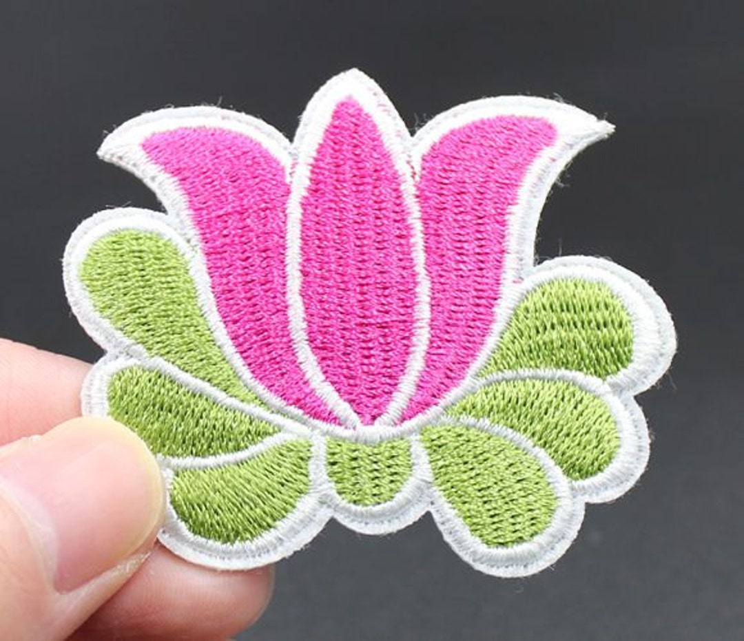 Lotus Iron on Patch Embroidered Patch 6x4.5cm PH323 - Etsy