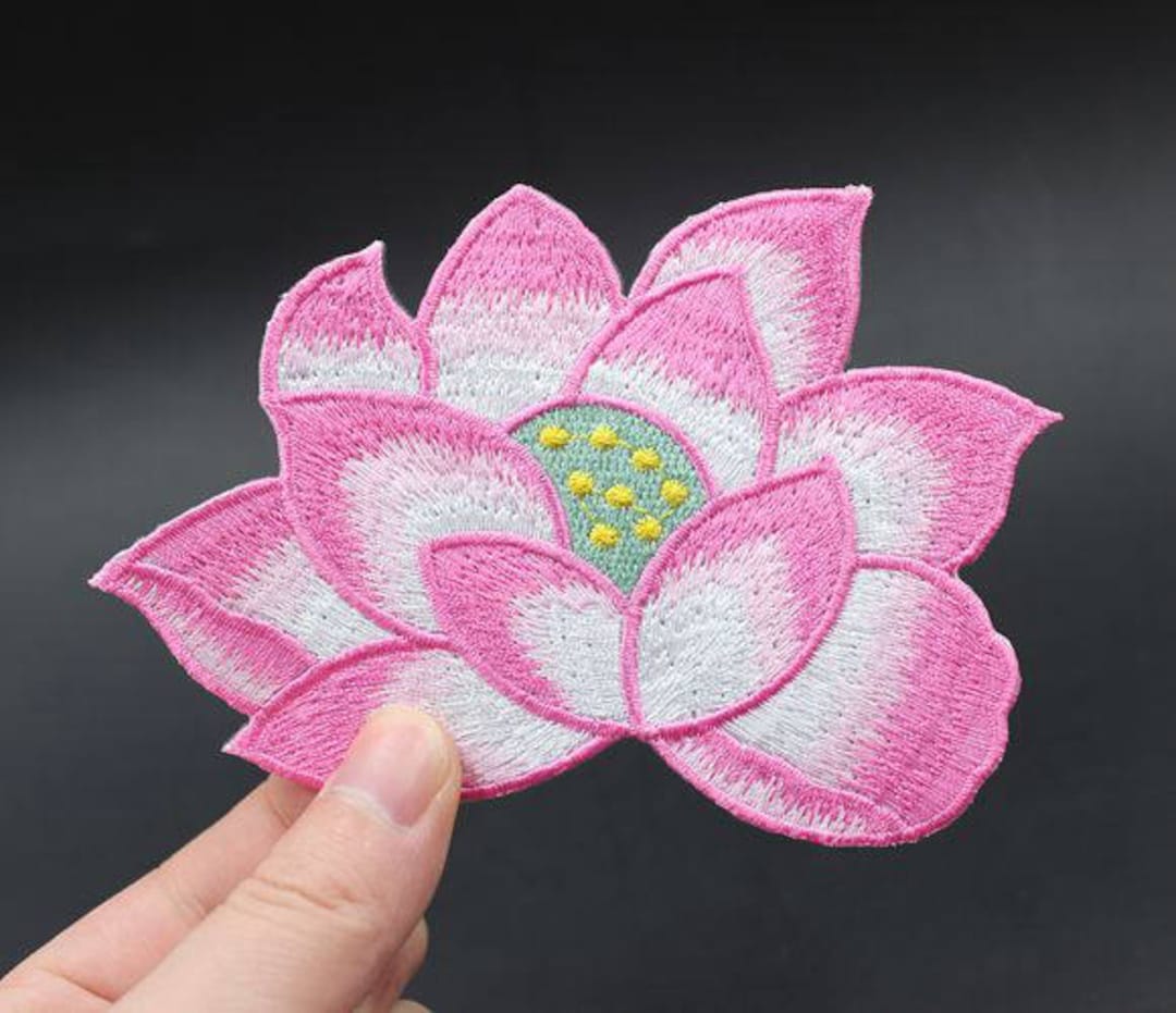 Lotus Flower Iron on Patch Embroidered Patch 12x19cm PH543 - Etsy