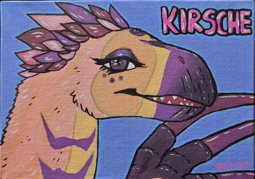 Custom OC Fursona Portrait Canvas Panel Acrylic Painting Wall Art - Etsy