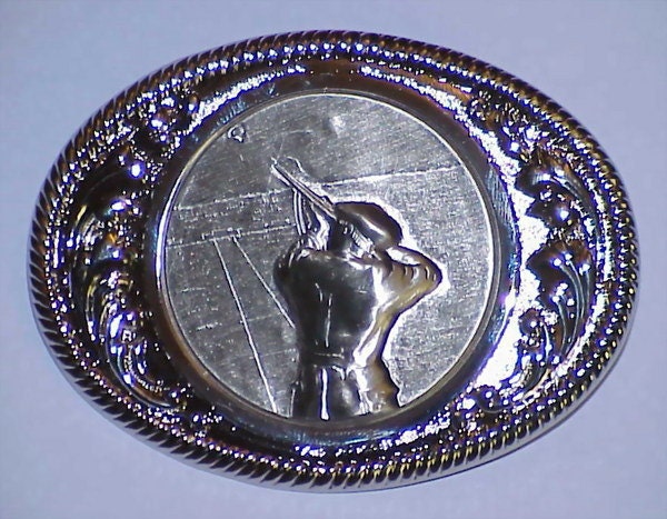 Trap Shoot Shooting Silhouette Belt Buckle .999 Silver Plate - Etsy