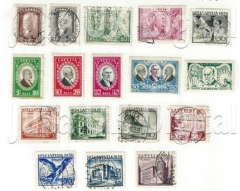 40 Old Postage Stamps Digital Scan Instant Download for | Etsy