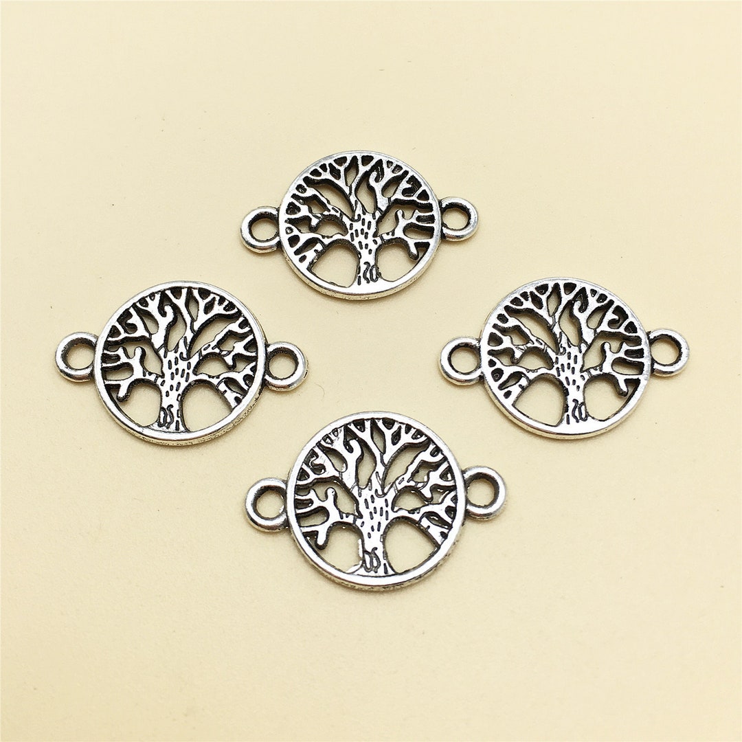 50 Pcs Double Sided Tree of Life Connectors,tree Charms,antique Silver ...