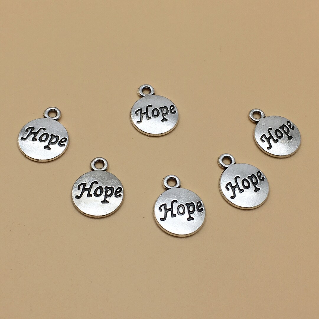 60pcs Antique Silver Hope Charms , Hope Pendants Findings, DIY Supplies ...