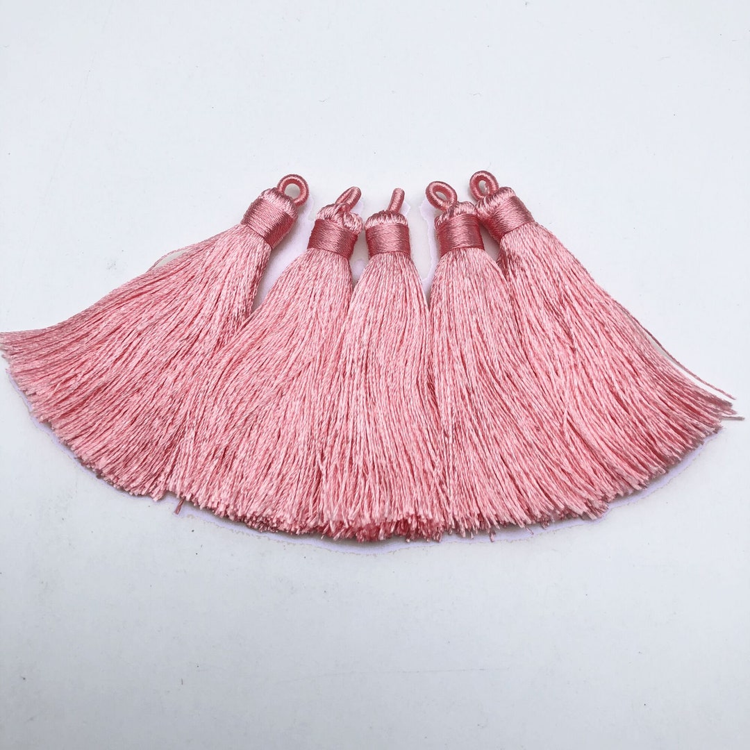 5 Pcs Pink Tassels , Mala Tassels , Tassel Charms, Jewelry Tassels ...