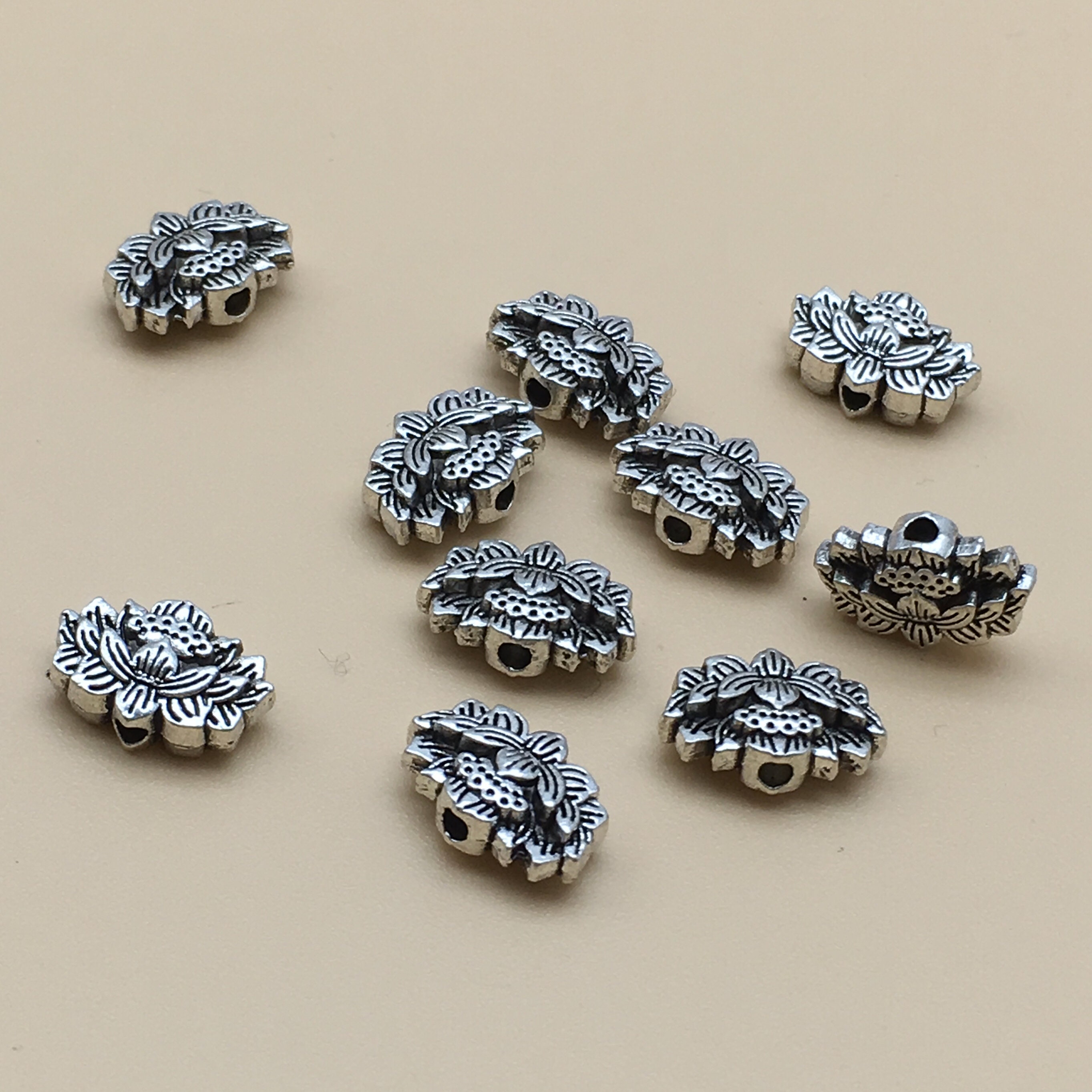 40PCS Double Sided Lotus Seeds Beads Lotus Flower | Etsy